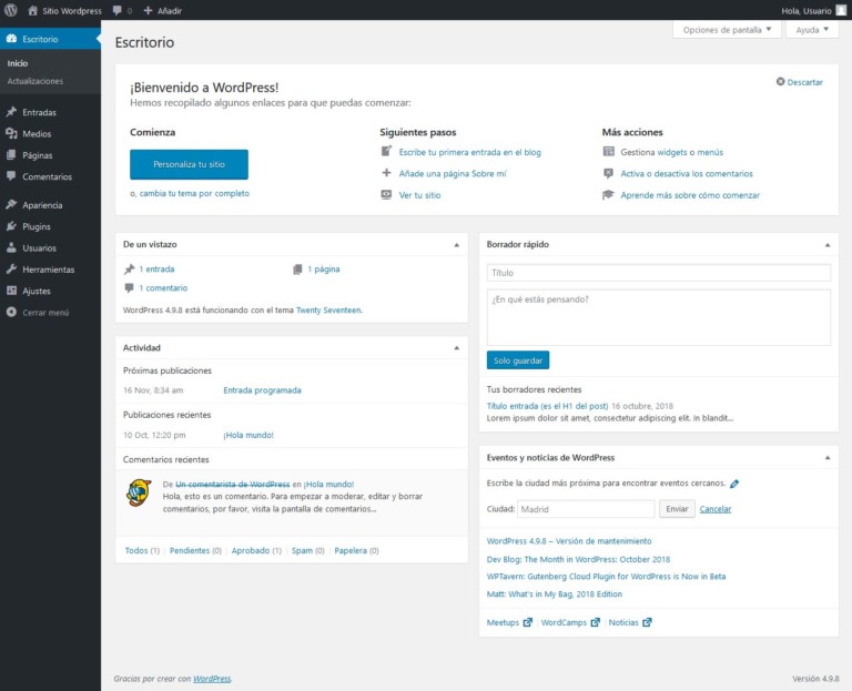 Back End y Front End de Wordpress. Qué son y partes de los mismos